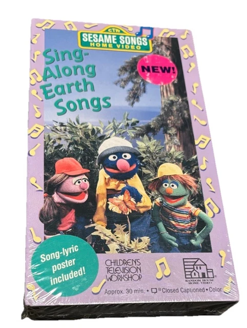 SESAME STREET HOME Video Sing-Along Earth Songs VHS Tape W/ Lyric ...