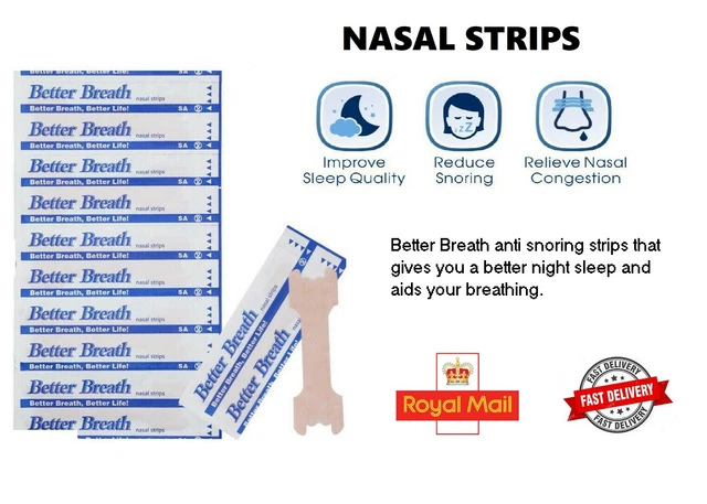 BREATH NASAL STRIPS for Nasal Congestion Rhinitis Reducing Anti Snore ...