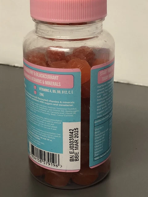 HAIRBURST - CHEWABLE Vitamins - 60 Pastilles. Strawberry & Blackcurrant ...