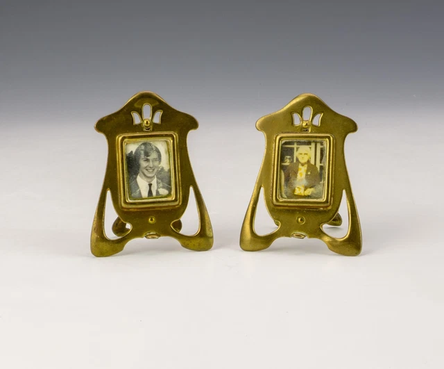 ANTIQUE PAIR OF Miniature German Jugendstil - Art Nouveau Brass Picture ...