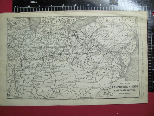 RARE ORIGINAL 1906 Baltimore & Ohio Railroad System Map Route Towns ...