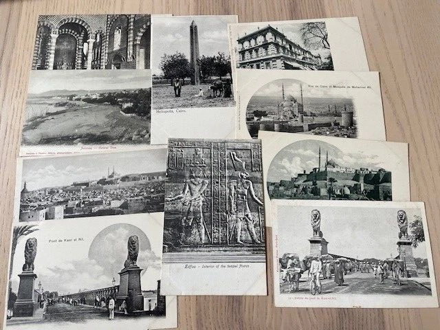 EGYPT - 10X EARLY UNDIVIDED BACK POSTCARDS CAIRO ASWAN COPTIC CHURCH ...