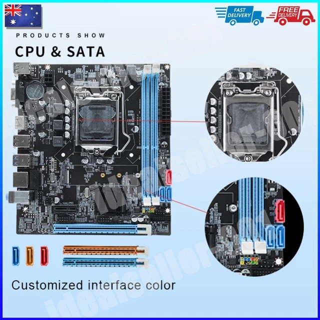 - B75 MOTHERBOARD LGA1155 Socket 16GB Micro-ATX PC Main Board Support ...