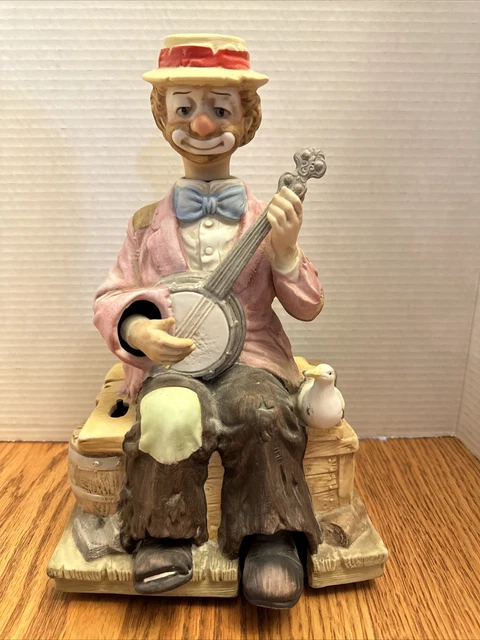 HAND PAINTED PORCELAIN Clown with Banjo - Melody in Motion by Waco £34. ...
