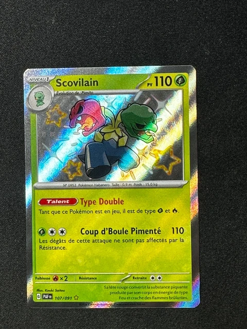 CARTE POKÉMON SCOVILAIN Shiny 107/091 - EV04.5 Destinées de Paldea FR ...
