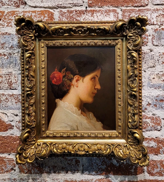 JOSEPH TONNEAU -PORTRAIT De Un Joli Jeune Woman-19th Siècle Huile ...