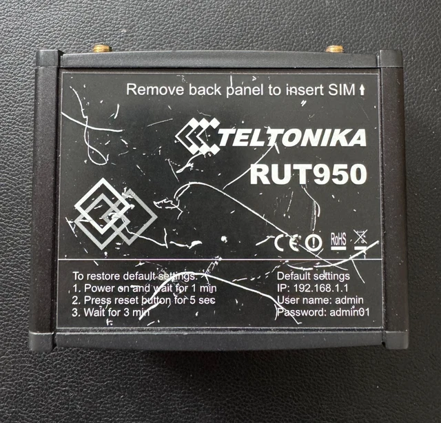 TELTONIKA RUT950 DUAL SIM 4G LTE Wi-Fi Router no Antennas, no PSU ...