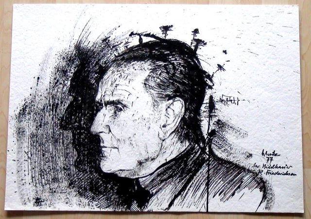 EMIL SCHEIBE (1914-2008), Zeichnung, Bildnis Roland Friederichsen, 1977 ...