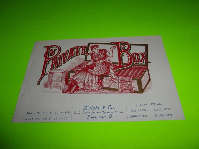 SCARCE LATE 1800S PRIVATE BOX ANTIQUE CIGAR BOX SAMPLE INNER LABEL ...