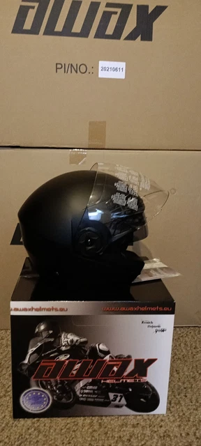 CASQUE JET MOTO AWAX OPEN ELITE Noir Mat Taille L 59/60 et écran ...