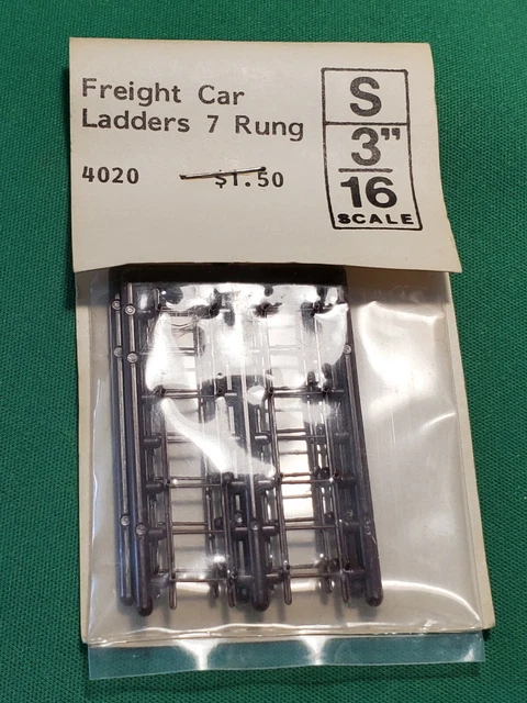 VINTAGE S SCALE model part 3/16" Freight Car Ladders 7 rung #4020 $9.99 ...