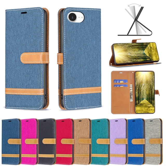 FOR IPHONE 16SE SE 2025 Luxury Magentic Wallet Denim Card Phone Case ...