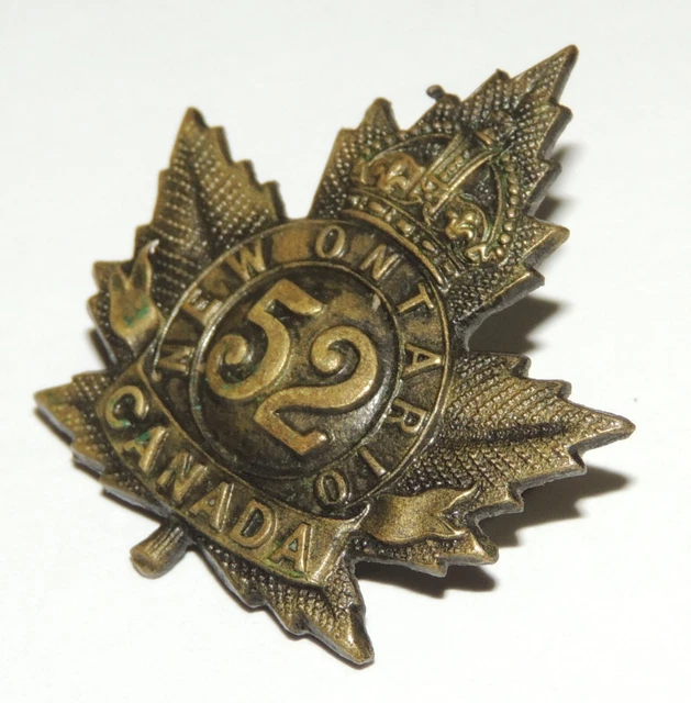 WW1 WORLD WAR One Canadian 52nd CEF New Ontario Cap badge Canada $52.00 ...