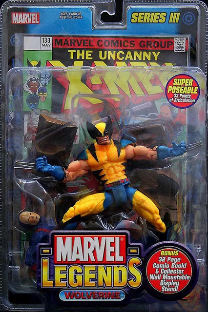 VINTAGE MARVEL LEGENDS Wolverine Masked Yellow Suit Series Iii 3 Toy ...