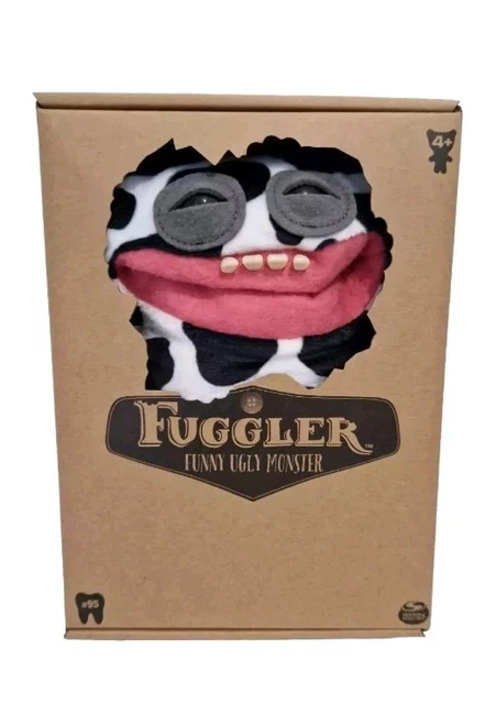 FUGGLER RARE COW Print Funny Ugly Monster Grin Rare New Soft Toy Plush ...