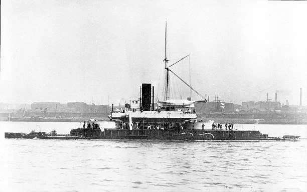 BRITISH ROYAL NAVY Coastal Battleship HMS Gorgon SHIPPING NAVAL OLD ...