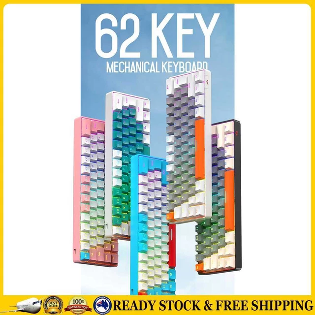 62 KEYS MECHANICAL Keyboard Ergonomic Gamer Keyboard Type-C Mini for ...