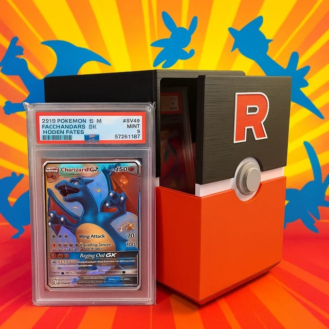 TEAM ROCKET GRADED Card Storage Box for ACE PSA BGS Pokemon Graded Card ...