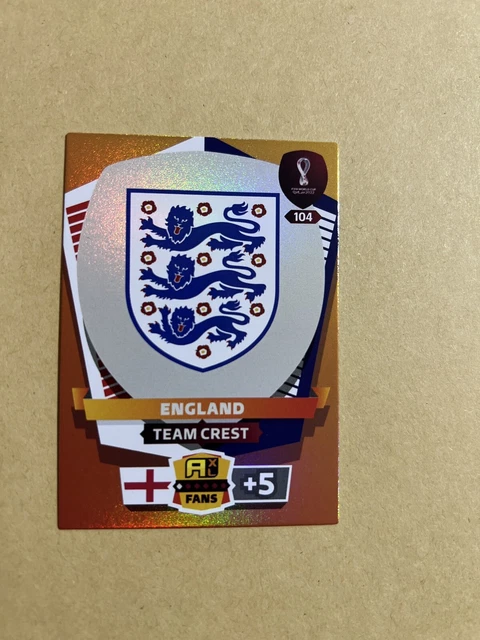FIFA WORLD CUP qatar 2022 England TEAM CREST card # 104. new Condition ...