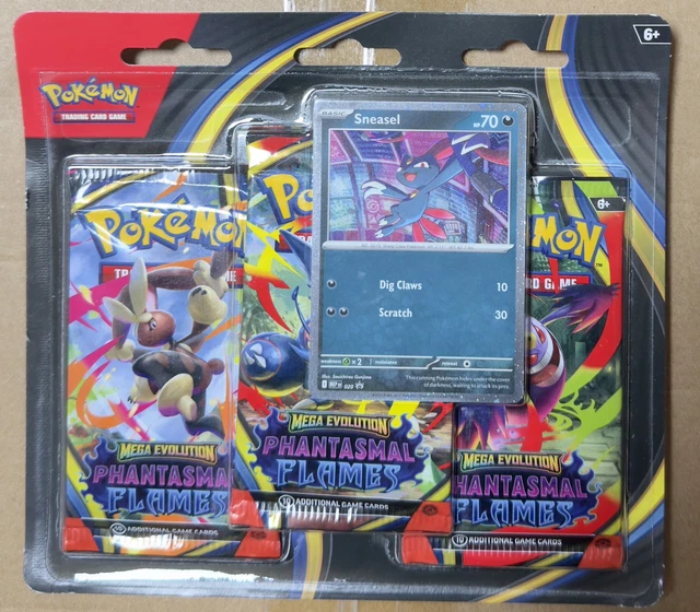 POKEMON TCG: PHANTASMAL Flames Triple Blister Pack (Sneasel) - New ...