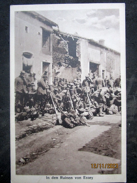 PHOTO/FIELD POST WW1 German soldiers in the ruins of Eassy/France £1.74 ...