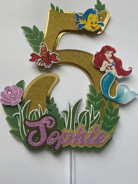 TOPPER TORTA ARIEL personalizzato, topper torta numero, sirenetta ...