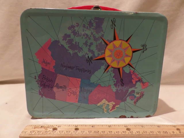 RARE CANADIAN, PROVINCES Coat-Of-Arms Metal Lunchbox-General Steel Ware ...