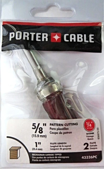 PORTER CABLE 43326PC Pattern Cutting Carbide Tipped Router Bit $12.00 ...