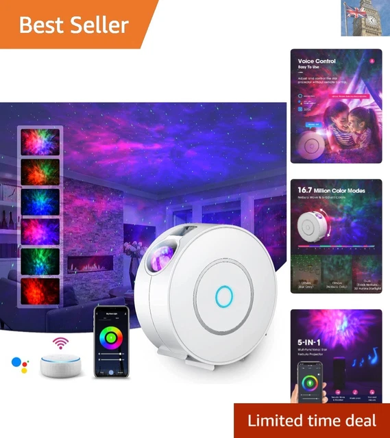 VOICE-CONTROLLED LED GALAXY Star Projector - Immersive Night Light ...