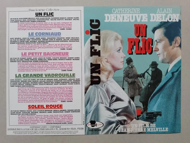 JAQUETTE VHS - Un Flic - Vhs Sleeve - Alain Delon - Catherine Deneuve - Melville EUR 7,00 ...