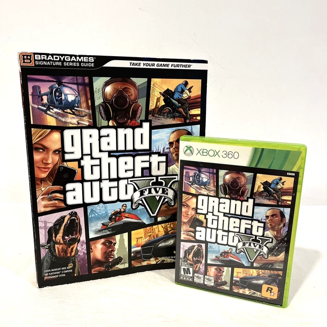 GRAND THEFT AUTO V Gta Five & Strategy Guide Xbox 360 2-Disc Set ...