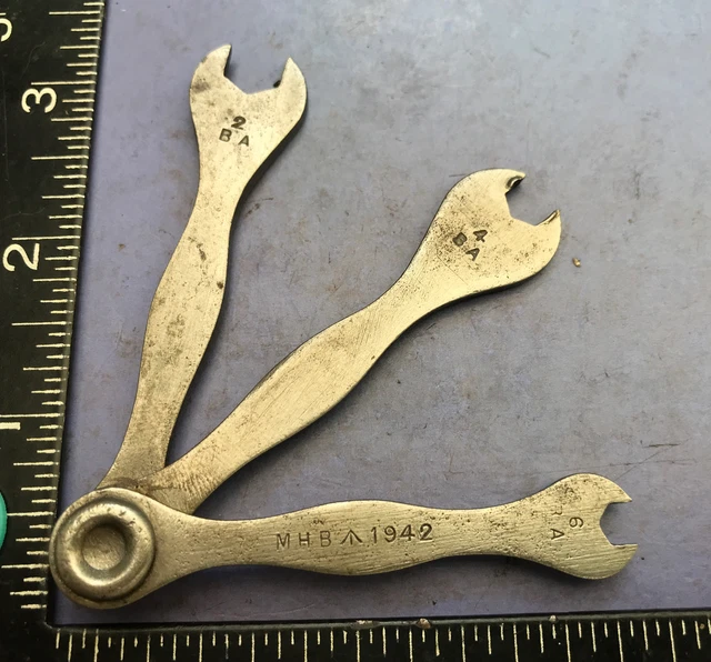 VINTAGE MHB BA magneto spanners military crows foot 1942 £12.95 ...