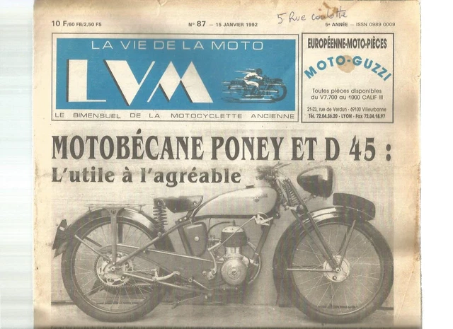 LA VIE DE La Moto N°87 Motobecane Poney & D45 / Peugeot / New Map / Nsu ...
