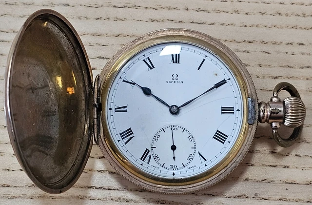 ANTIQUE OMEGA FULL Hunter Manual Crown-Wind Pocket Watch c.1920's EUR ...