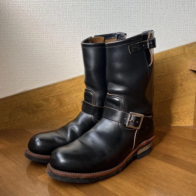 RED WING 9268 Engineer Boots 9D Black Leather Klondike Brown Core Used ...