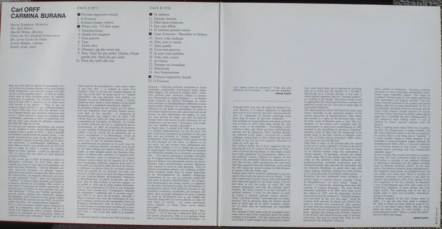 ORFF CARMINA BURANA Ozawa LP & CV NM Cleaned by Clearaudio machine EUR 12,00 - PicClick FR