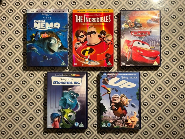 PIXAR DVD BUNDLE – Monsters Inc, Incredibles, Finding Nemo, Up & Cars ...