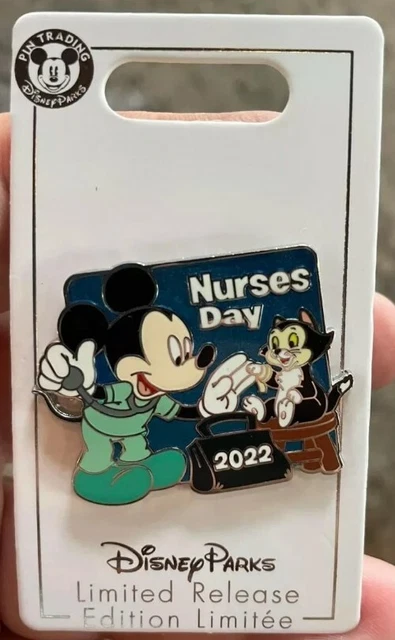 DISNEY NURSE NURSES Day 2022 Scrubs Mickey Mouse & Figaro Cat IN HAND ...
