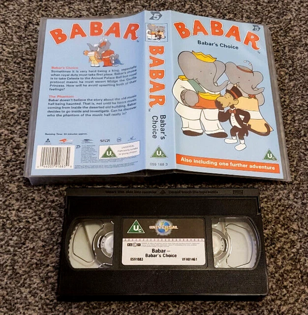BABAR THE ELEPHANT Babar's Choice Channel 5 Pal Vhs Video Kids Children ...