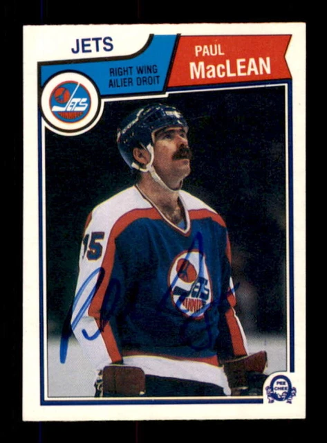 1983-84 O-PEE-CHEE #388 Paul MacLean AUTOGRAPHIÉ !!! Winn Jets 541914 ...