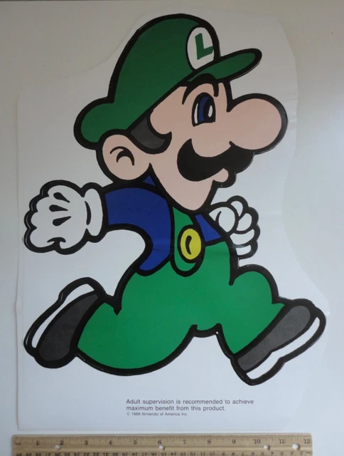 VINTAGE NINTENDO SUPER Mario Bros. LUIGI Giant 15" Sticker 1989 £8.94 ...