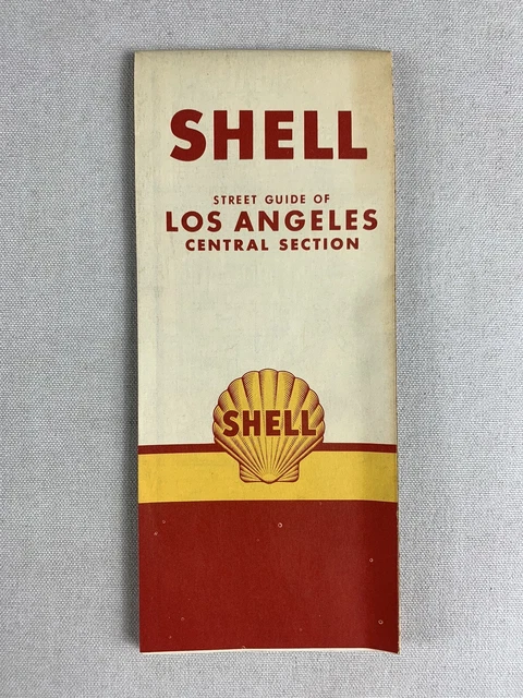 VTG SHELL GAS Station Oil Road Map Los Angeles, Ca Central Section ...