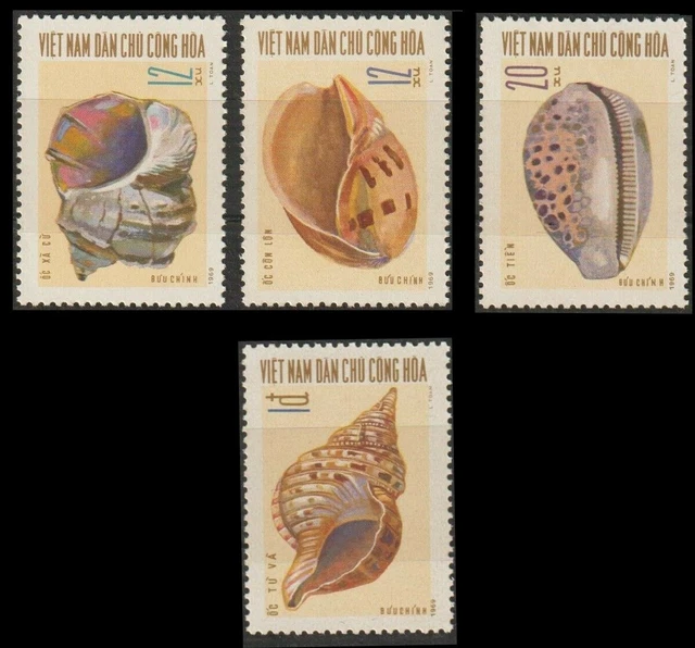 VIETNAM - NORTH N° 668/671 ** Shells,1970 North Vietnam 581-584 Shells ...