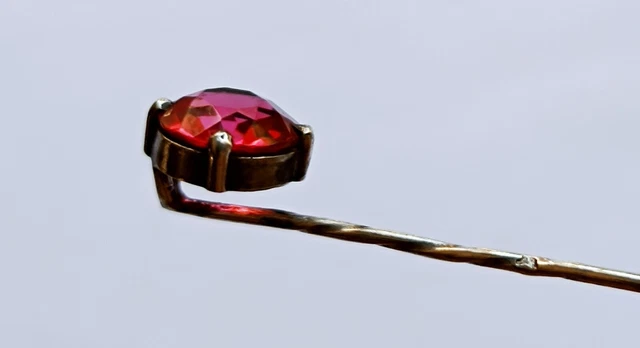 ÉPINGLE DE CRAVATE Argent ancien Pierre Rouge Bijou Vintage Collection ...