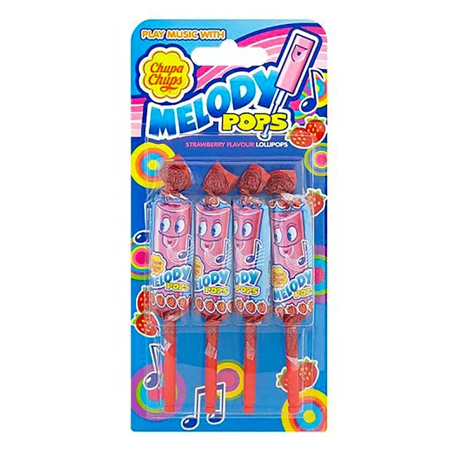 CHUPA CHUPS MELODY Pops Lollipops Strawberry Flavour Candy Candies ...