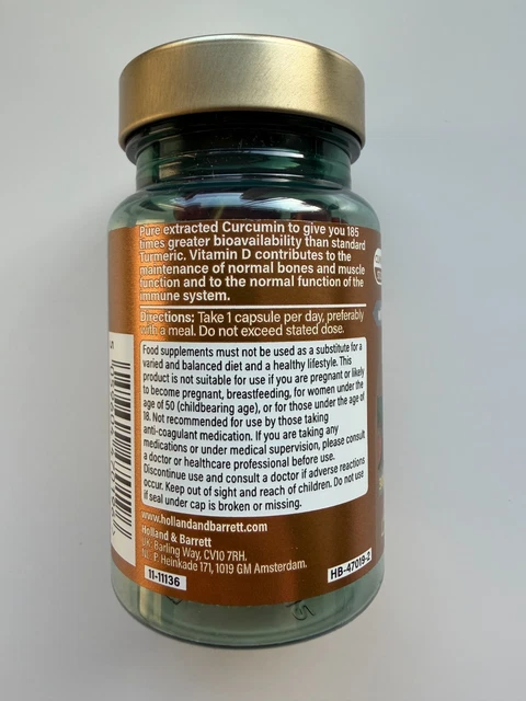 HOLLAND & BARRETT Novasol Bio-available Curcumin & Vit D 30 Capsules £9 ...