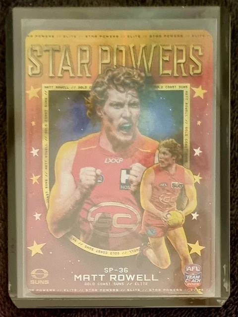 2025 AFL TEAMCOACH Team Star Powers Matt Rowell Sp-36 Gold Coast Suns ...