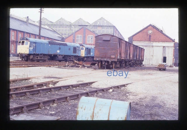 ORIGINAL 35MM SLIDE- Class 25's 25154 & 25260 wait scrapping at Swindon ...