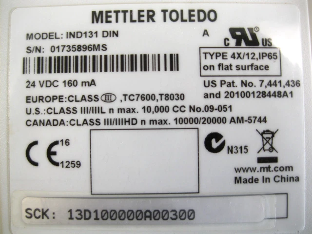 METTLER TOLEDO IND131 DIN Weight Terminal H7 $837.48 - PicClick CA