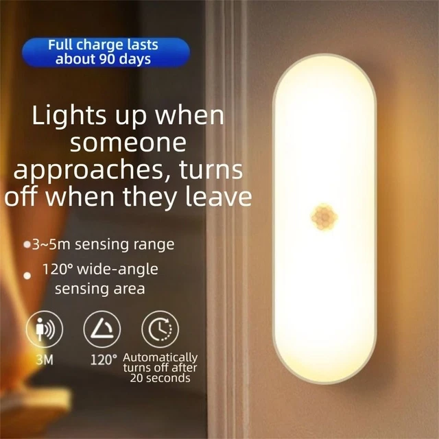 SMART MOTION SENSOR LED Night Light Dimmable Human Body Sensor Lamp £5. ...